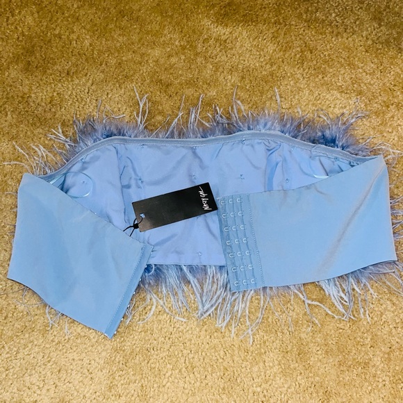 Tops | Light Blue Feather Bandeau | Poshmark